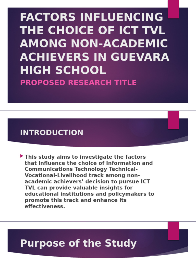 Factors Influencing The Choice of Ict TVL Among | PDF