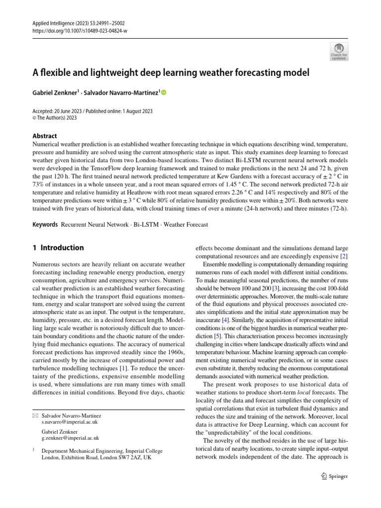 A Flexible and Lightweight Deep Learning Weather Forecasting Model ...