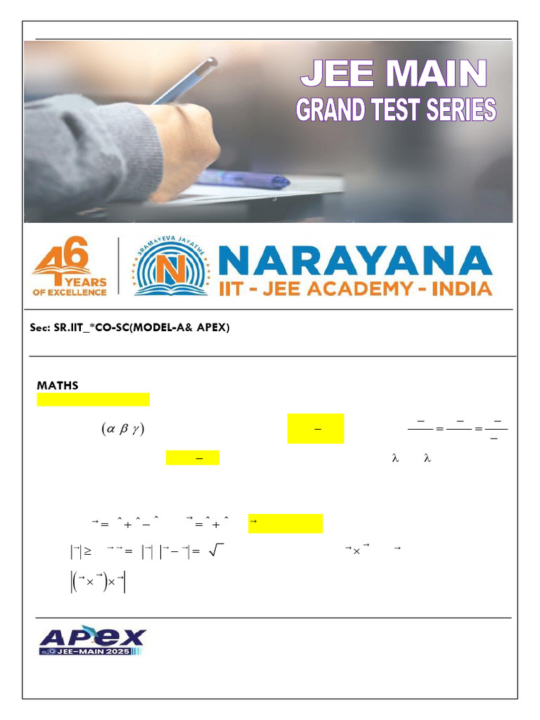 09-01-2025 - SR - STAR CO-SC (MODEL-A& APEX) - Jee - Main - GTM-15 ...