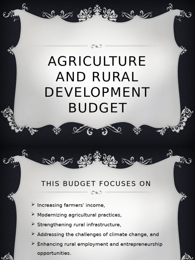 Agriculture and Rural Development Budget | PDF | Agriculture | Climate ...