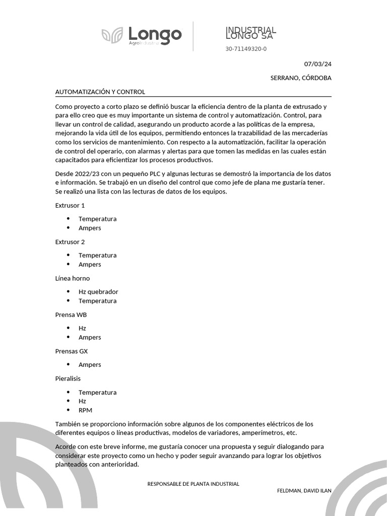 Eficiencia en Automatización Industrial | PDF