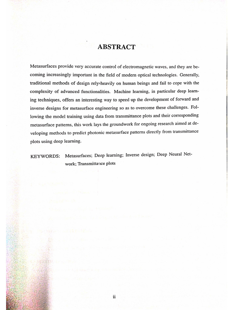 DL Assisted Design of Photonic Metasurfaces | PDF DL Assisted Design of Photonic Metasurfaces | PDF