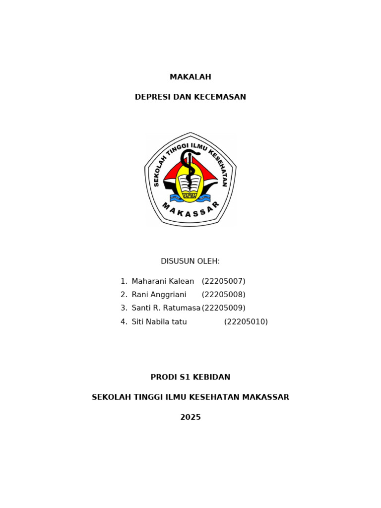 Makalah Depresi Dan Kecemasan | PDF