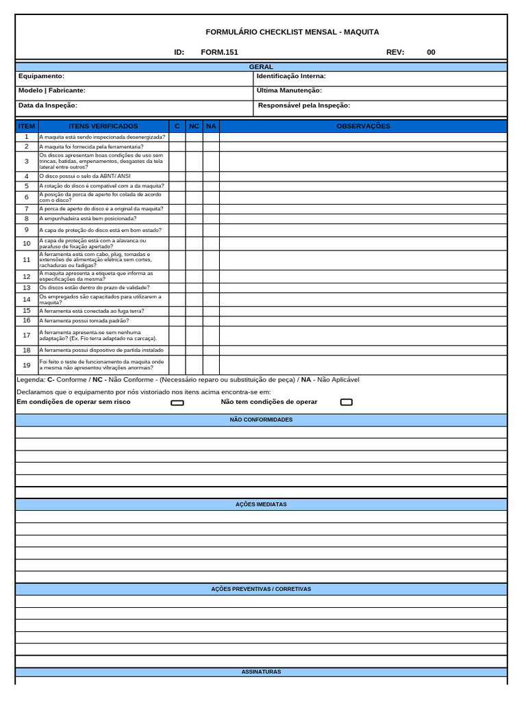 FORM.151 - CL Maquita (Rev.00) | PDF