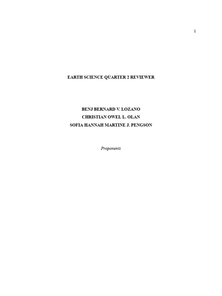 Earth Sci Reviewer | PDF | Magma | Weathering