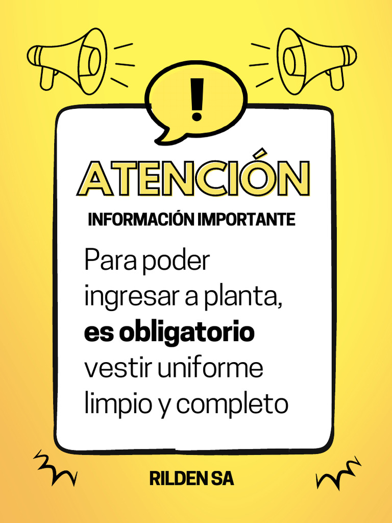 Póster para Comunicación Importante Amarillo | PDF