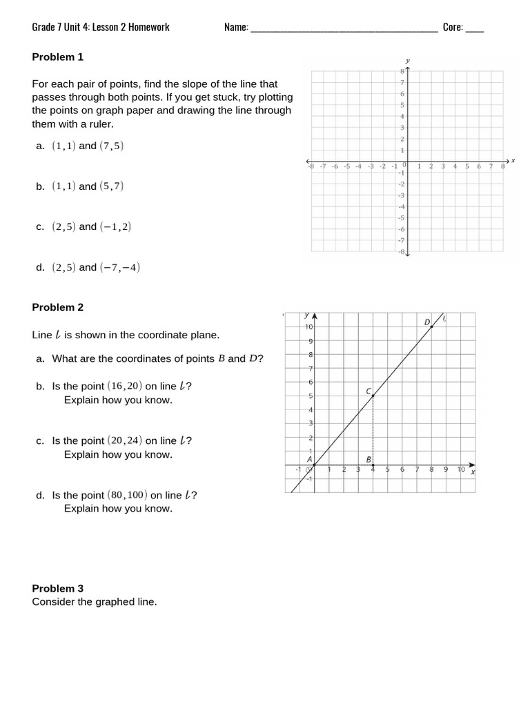 G7 U4 Lesson 2 Homework | PDF