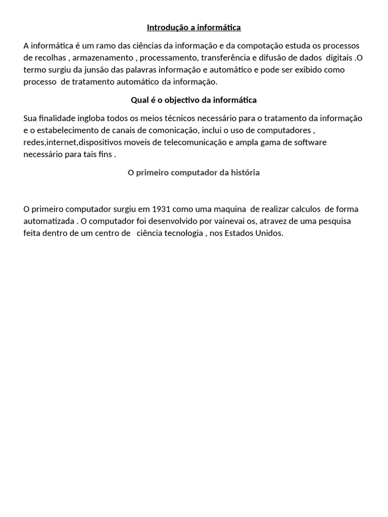 Introdução a informática | PDF