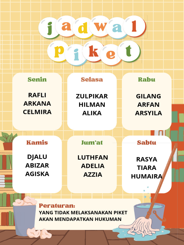 Jadwal Pelajaran Kelas Estetik Lucu Krem Hijau Coklat (3) | PDF