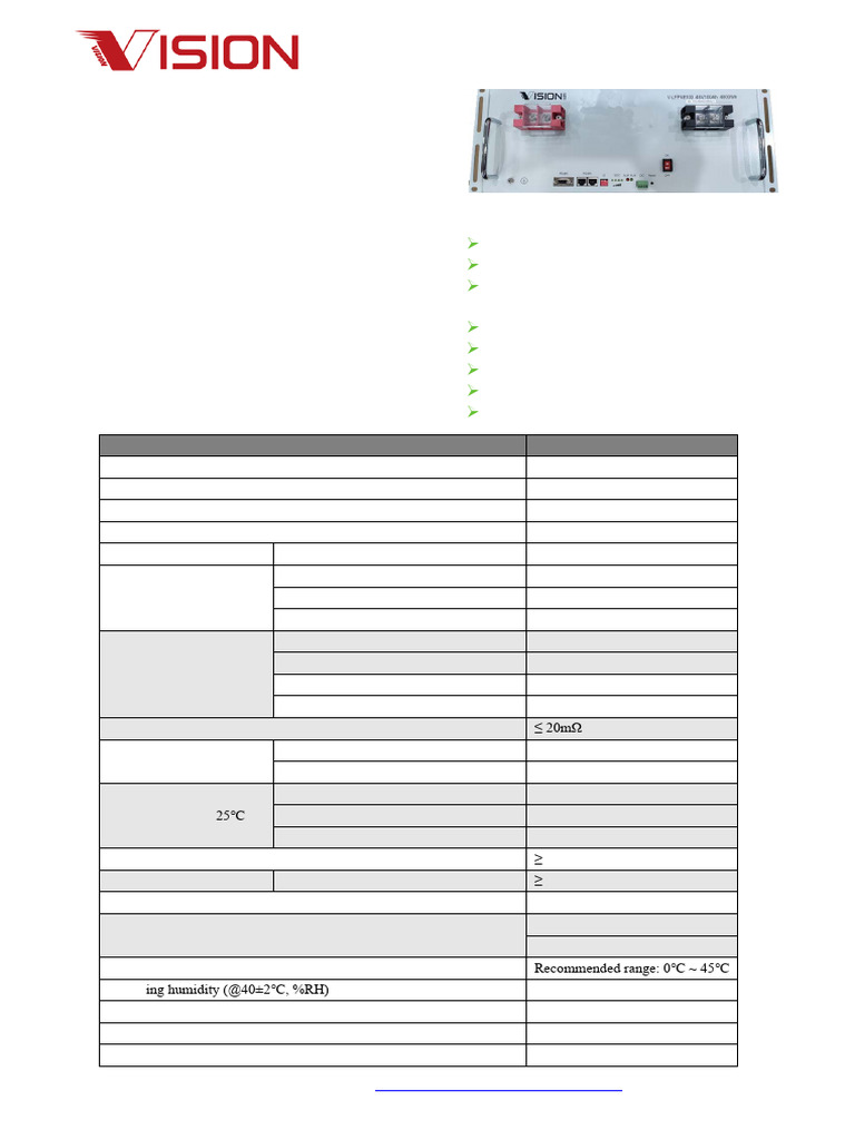 V-LFP48100 Telecom Battery Overview | PDF | Power Supply | Rectifier