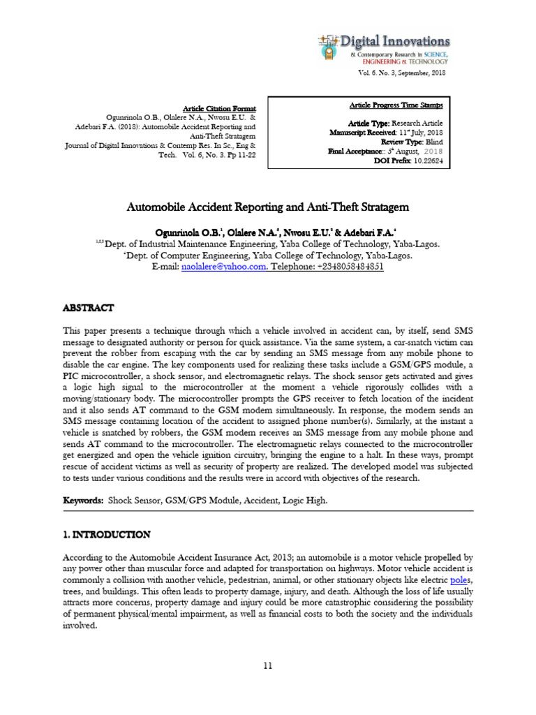 Automobile Accident Reporting and Anti A | PDF | Relay | Microcontroller