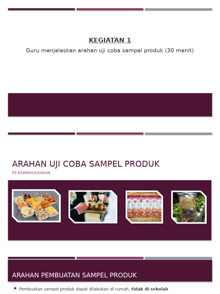 Panduan Uji Coba Sampel Produk P5 | PDF