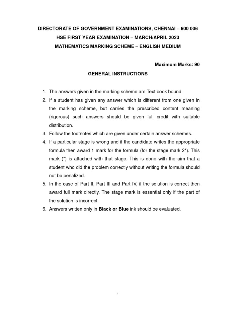 HSE Mathematics Marking Scheme 2023 | PDF | Qualifications | Educational Assessment And Evaluation