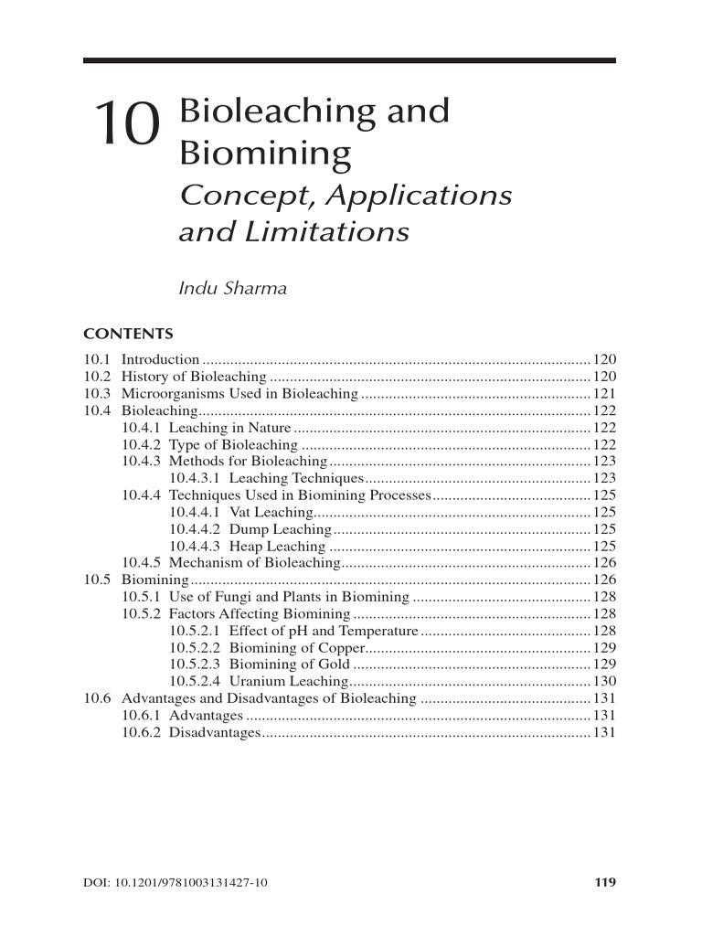 Bioleaching and Biomining - Indu Sharma - Basic Concepts in Environmental Biotechnology, 2021 ...