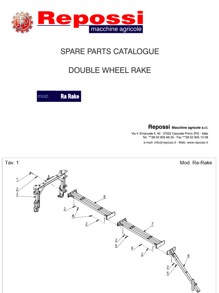 Ra-Rake Spare Parts Catalog | PDF | Pipe (Fluid Conveyance) | Nut ...