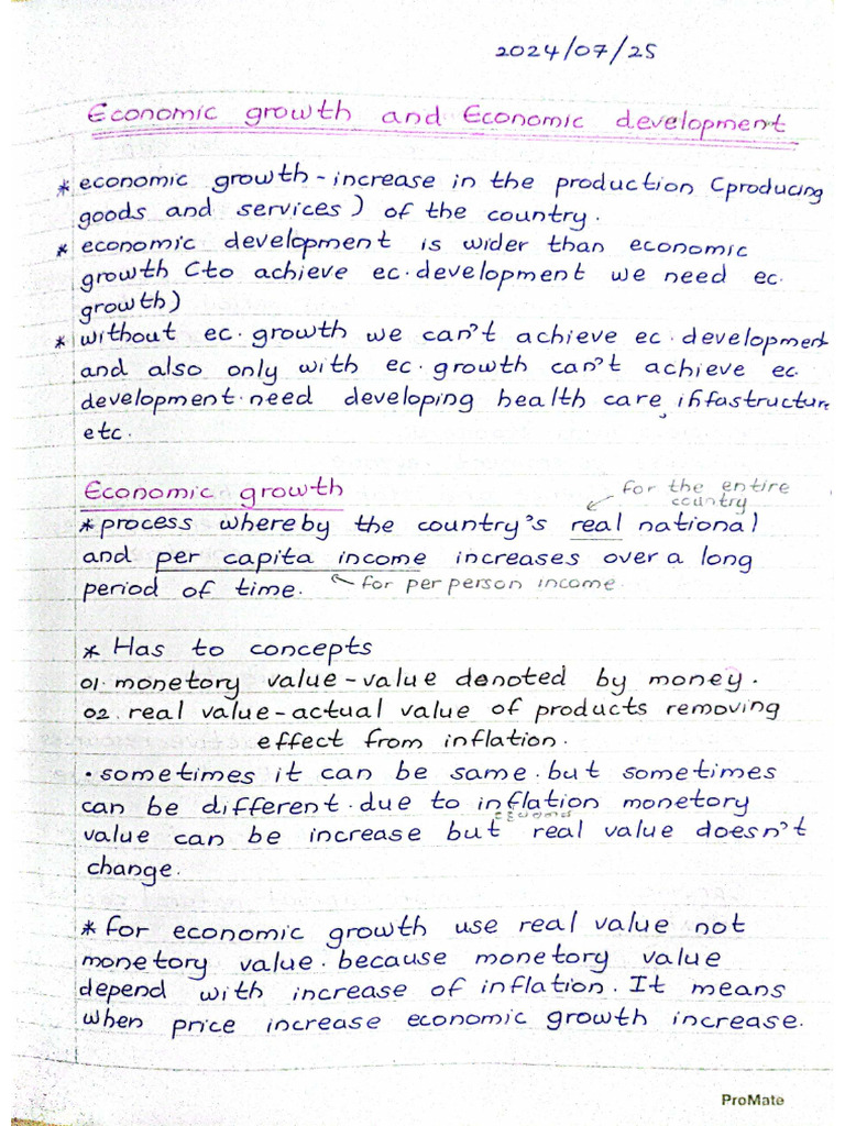 Economic Development and Economic Growth | PDF