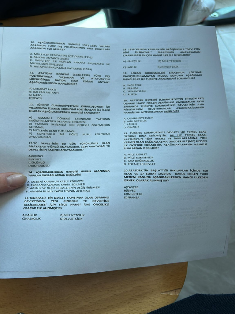 İnkılap 2024 Bahar Final | PDF