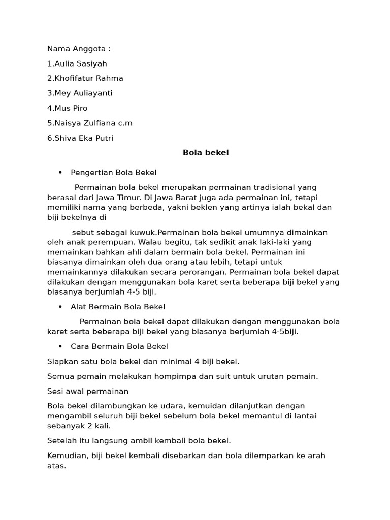 Bola Bekel | PDF
