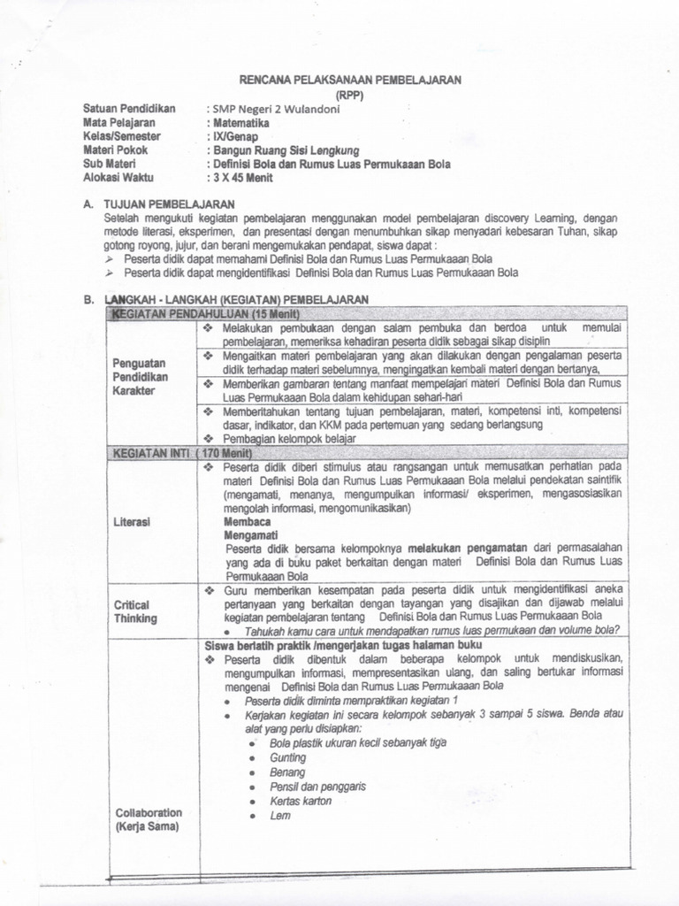 RPP SIAP OBSERVASI | PDF