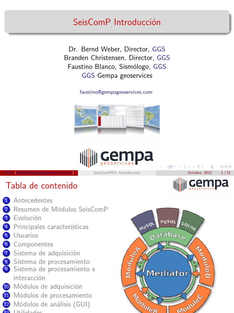 1 Seiscomp Introduccion | PDF | Protocolo de Control de Transmisión | Tsunami