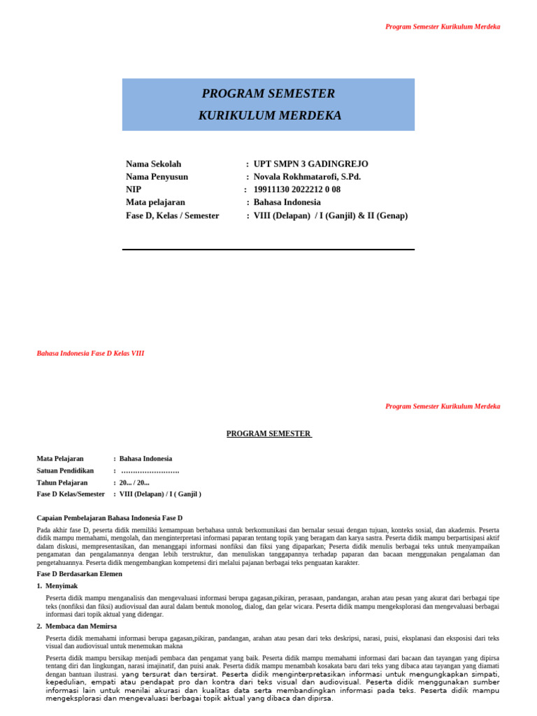 Promes Kurikulum Merdeka | PDF