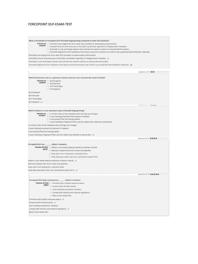 Forcepoint DLP Exam Dump | PDF
