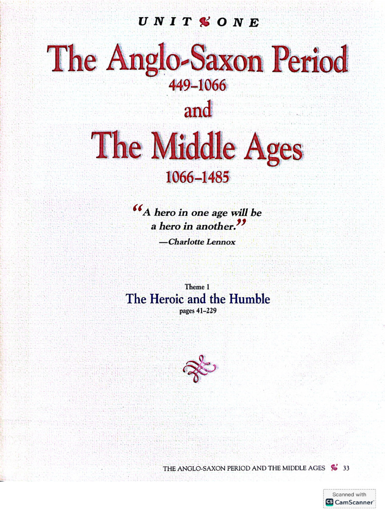 Anglo-Saxon Period and The Middle Ages | PDF
