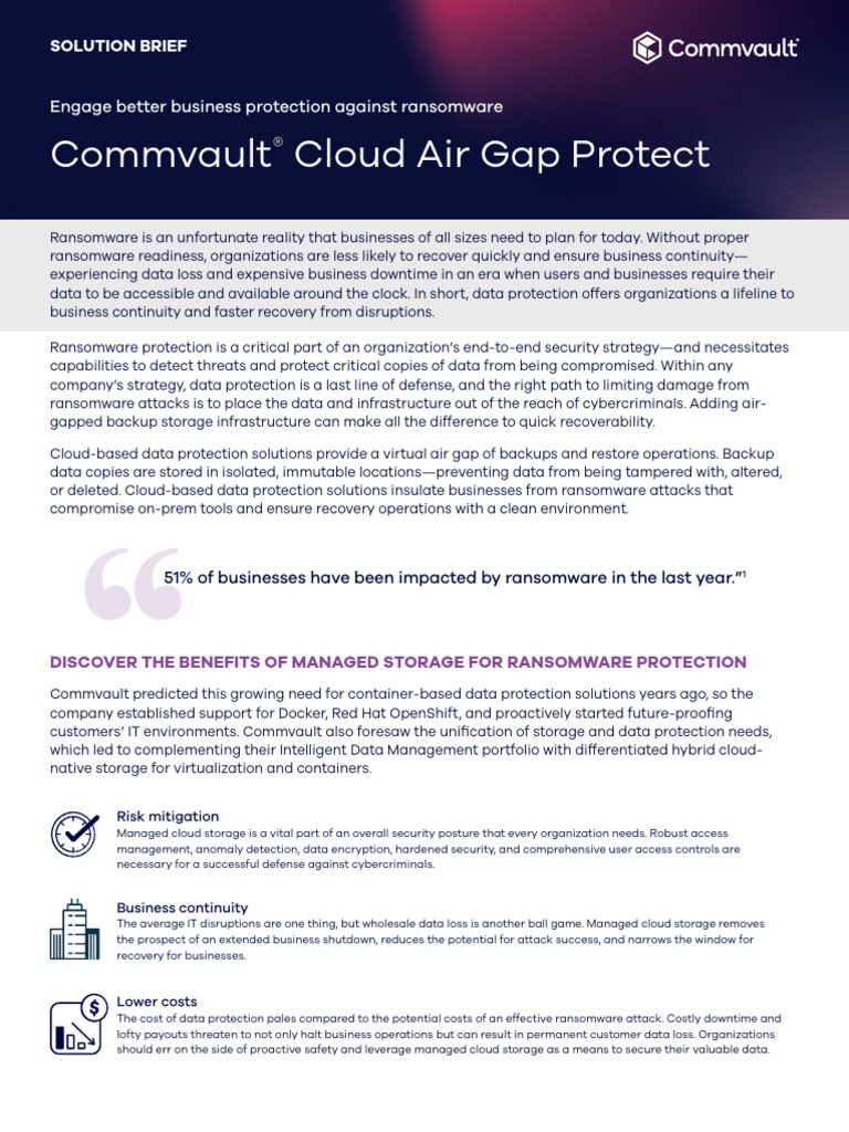 Commvault MRR Solution Brief - v2.2 SECURED | PDF | Cloud Computing | Backup