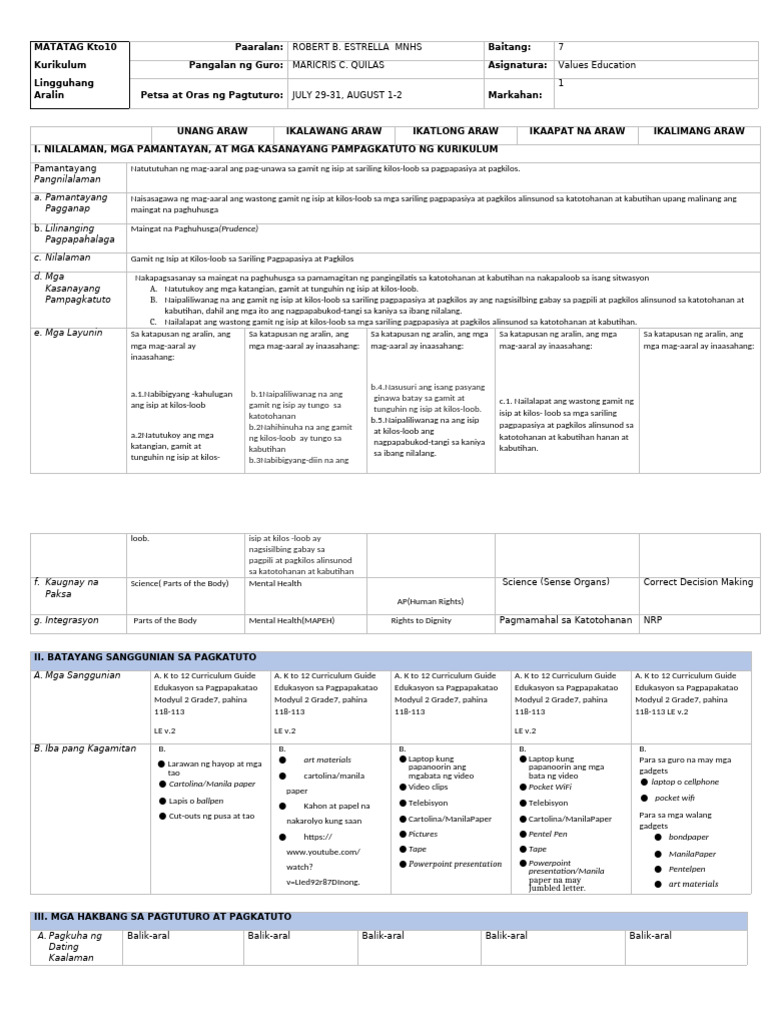 DLP_VE7_QTR1_Lesson1 | PDF