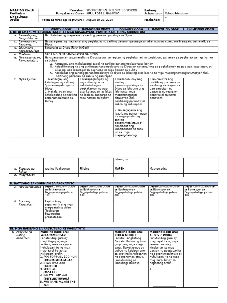 DLP VE7 QTR1 Lesson4 | PDF