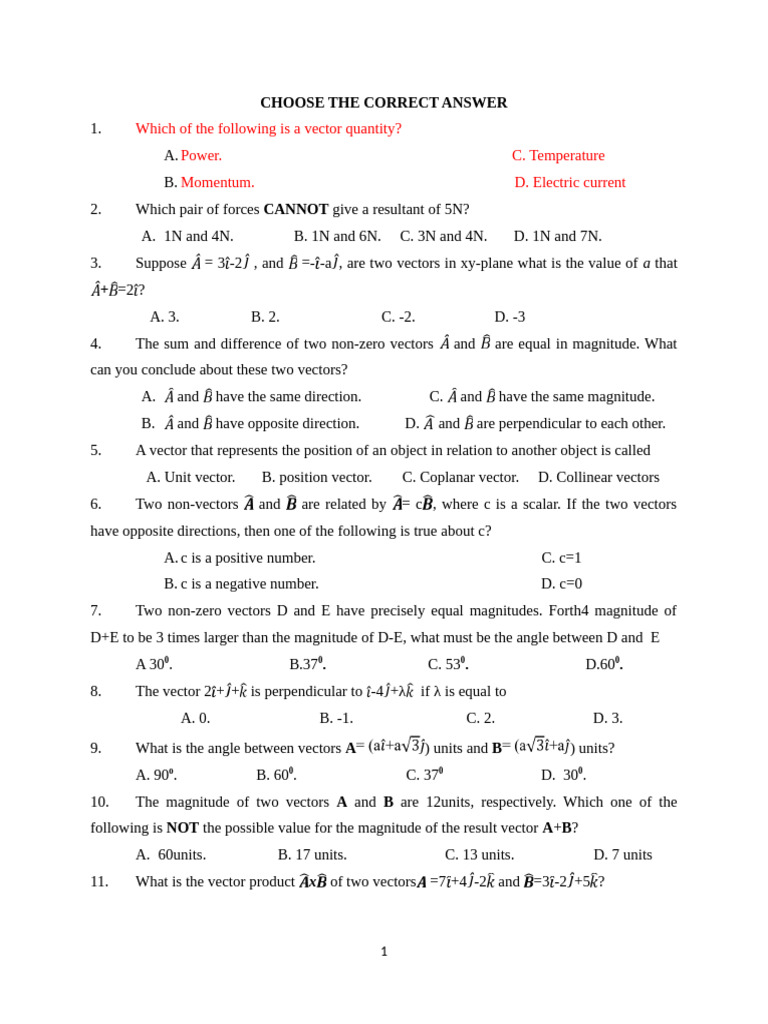 Remidal Question Chapter One | PDF | Euclidean Vector | Acceleration