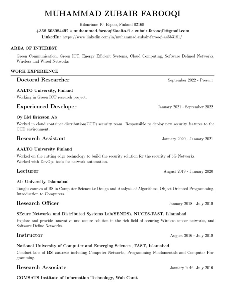 ICT & Networking Expert Profile | PDF | Wireless Sensor Network ...