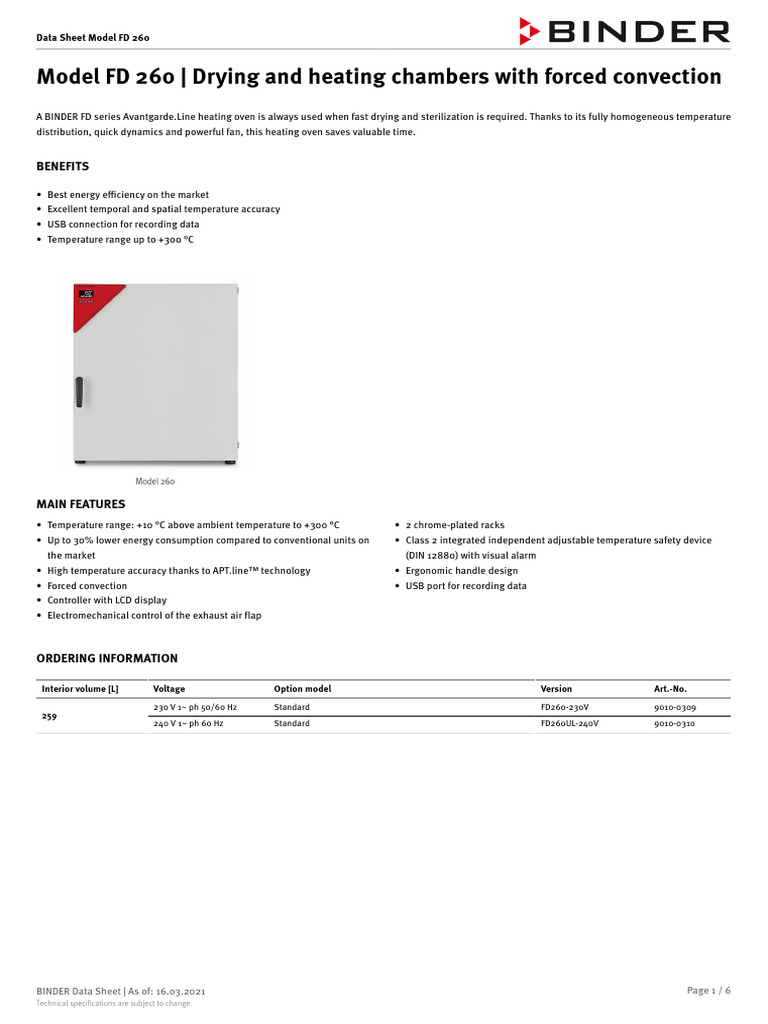Data Sheet Model FD 260 en | PDF | Temperature | Calibration