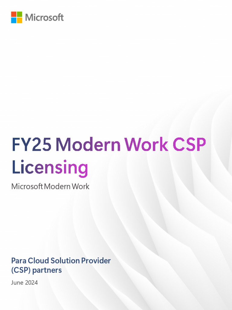 FY25 Modern Work CSP Licensing Partner ES v1.1 | PDF | Microsoft | Empresas de software de los ...