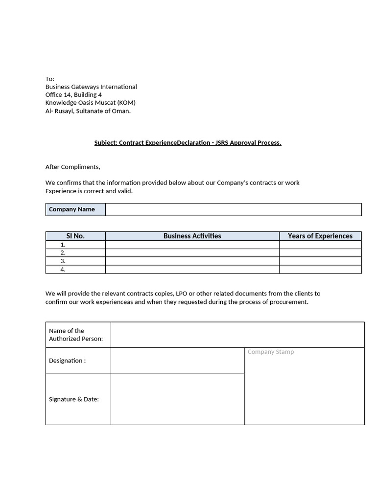Contract Experience-English 4 | PDF