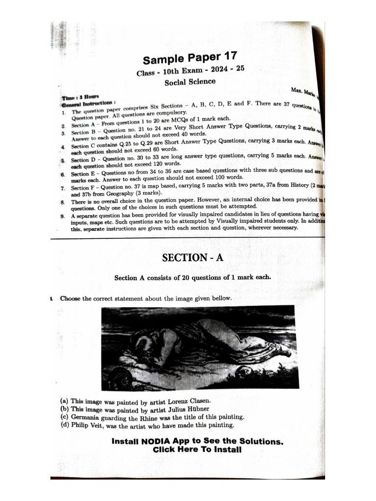 SST Sample Paper | PDF
