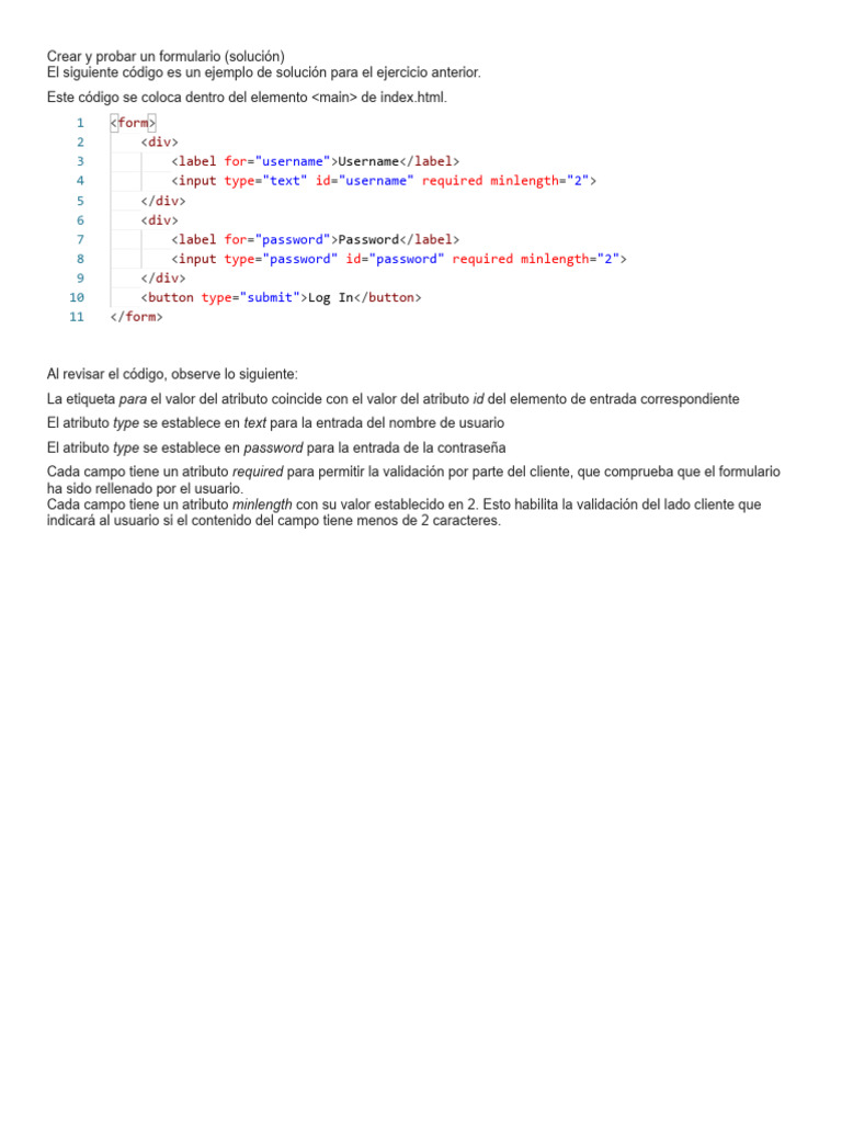 Crear y Probar Un Formulario (Solución) | PDF