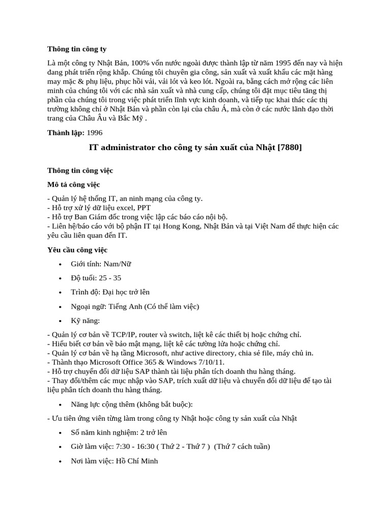 7880 JD IT Administrator | PDF