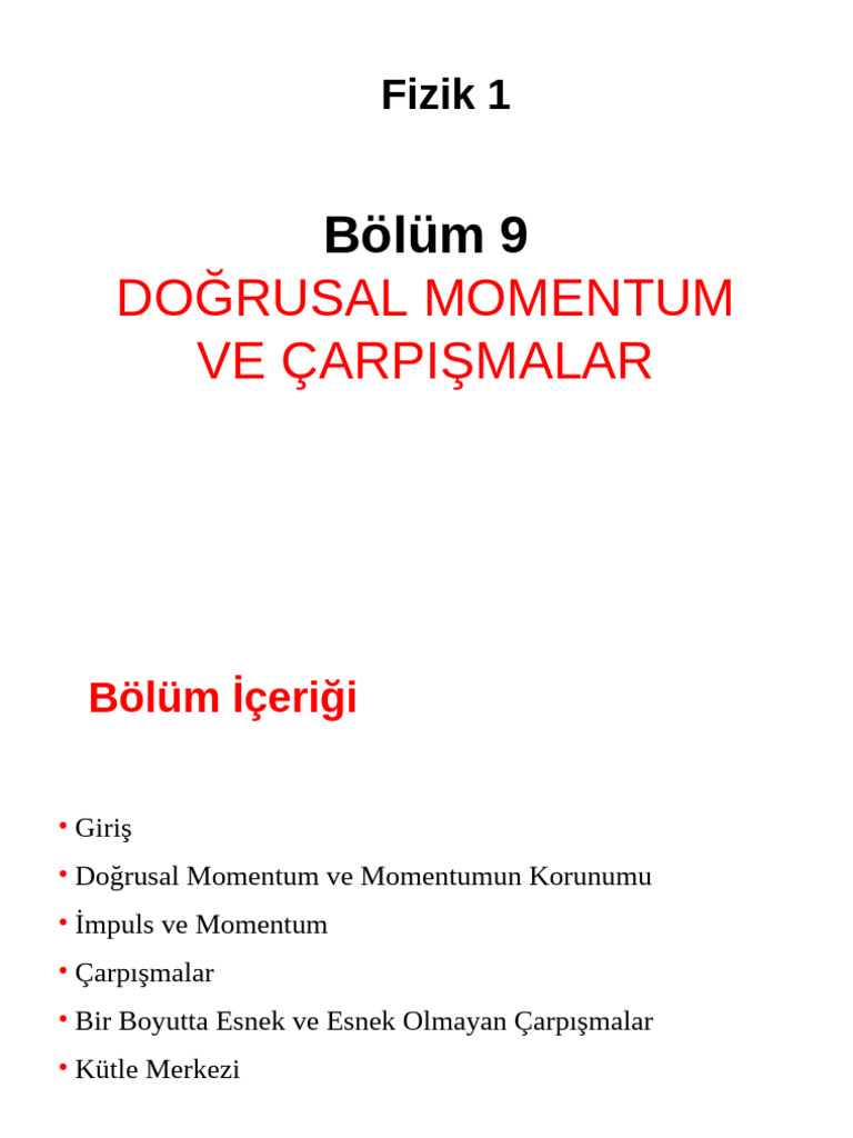 Fizik 1 Bolum 9 | PDF