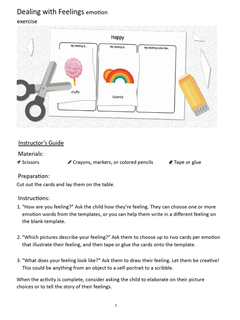 Children Emotion Exploration Activity | PDF