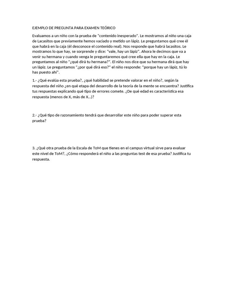 Ejemplo Pregunta Examen | PDF