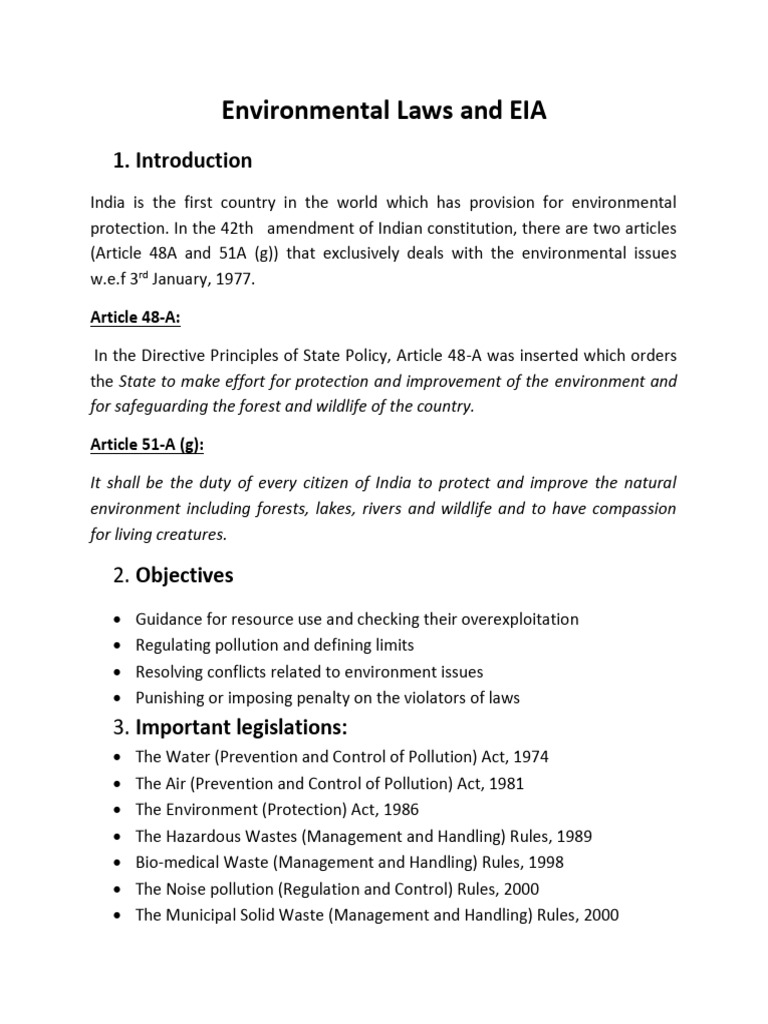 Environemntal Law and EIA | PDF | Environmental Impact Assessment ...