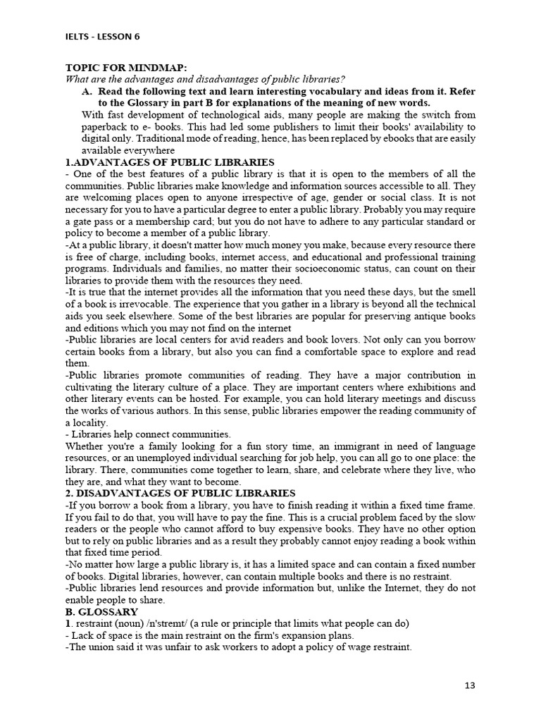 12 ban - LESSON 6 brief | PDF | Libraries | Books