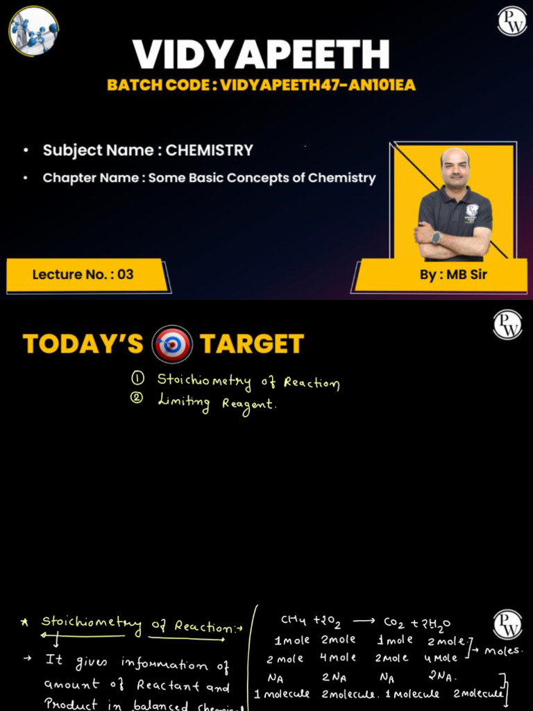 Some Basic Concept of Chemistry 03 _ Stoichiometry of Reaction ...
