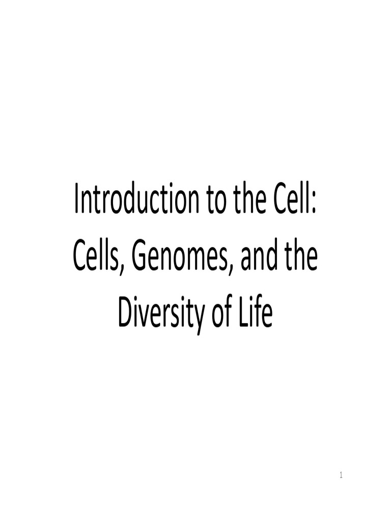 1- Introduction to the Cell | PDF | Cell (Biology) | Model Organism