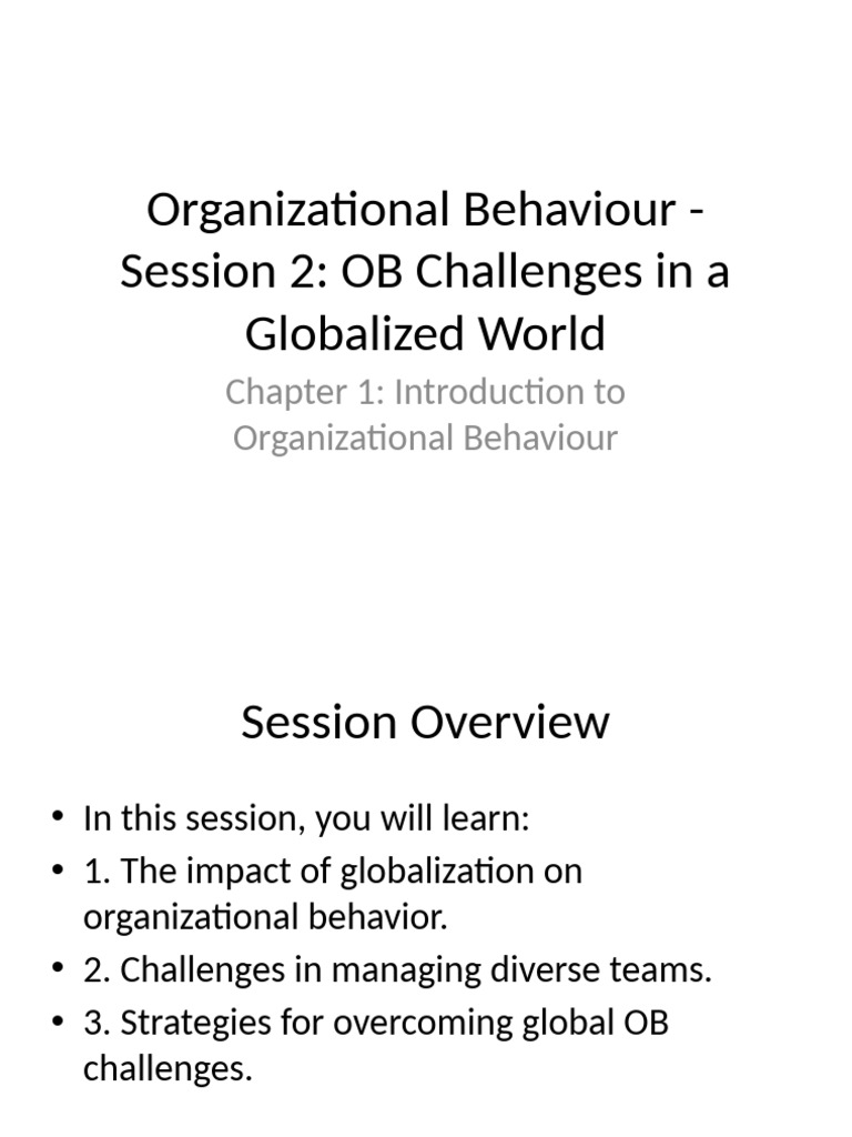 OB Session2 Globalization | PDF