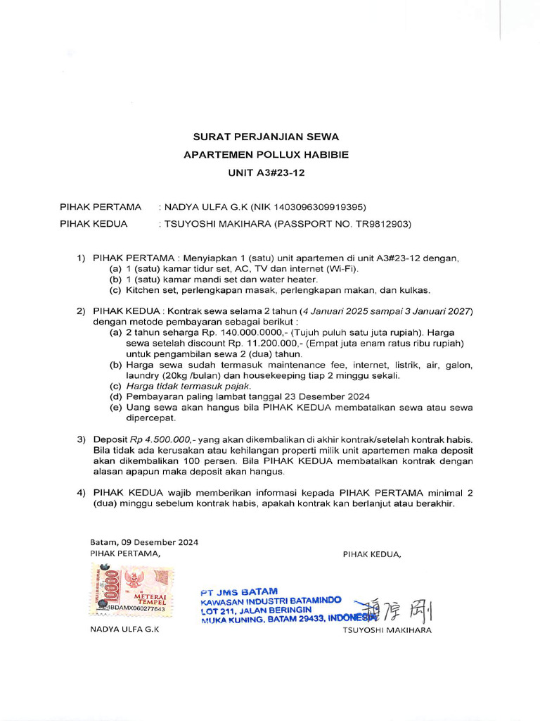 Agreement Pollux A3-2312 Nadya | PDF