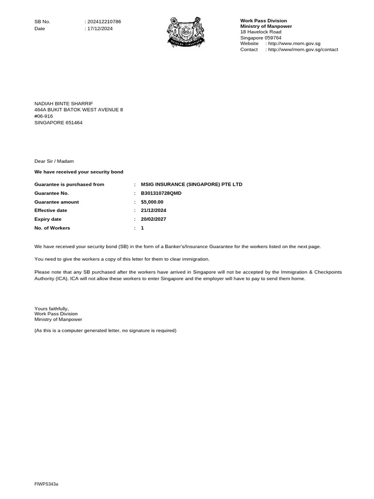 Alfiah_Security Bond | PDF