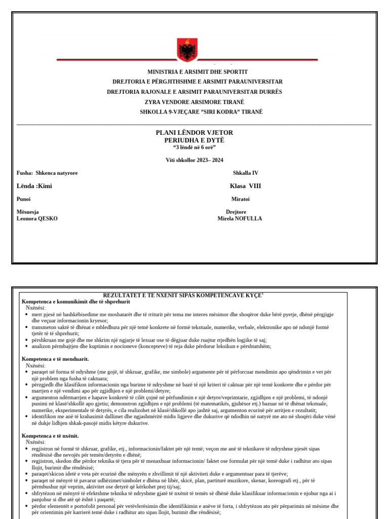 Plan Kimi 8.2 2023-2024 | PDF