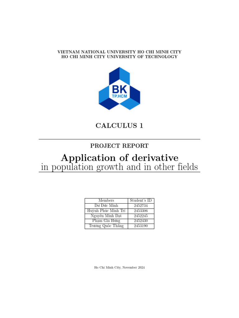 Calculus_Project | PDF | Calculus | Derivative